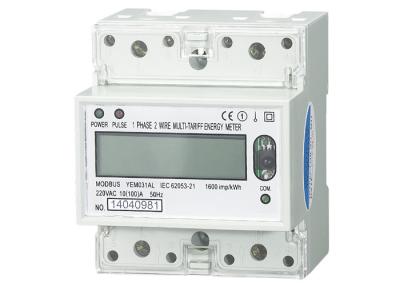 China RS485 Din Rail Energy Meter Single Phase , Multi tariff Active kWh meter for sale