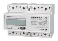 China 230V 50Hz Three Phase Din rail KWH Watt Hour Energy Meter with LCD Display for sale