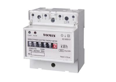 China Electronic DIN Rail YEM011TG Single Phase Energy Meter Cyclometer Display 110V / 220V for sale