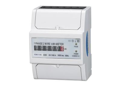 China DIN Rail Mounted 1 Phase 2 Wire Electric Single Phase Energy Meter YEM011AG-N for sale