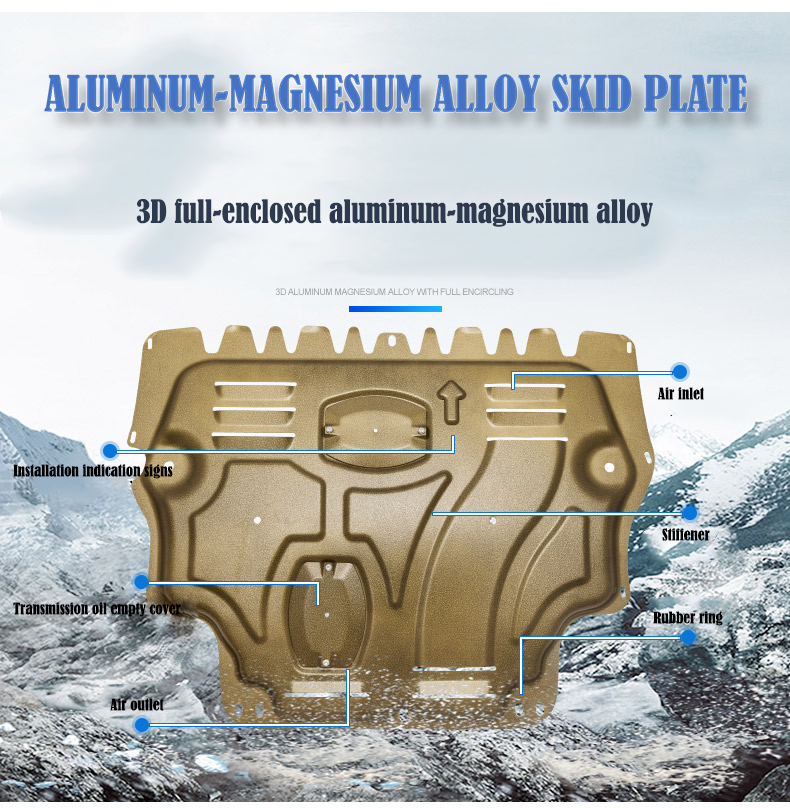 3D Plastic Steel Car Exterior Accessories Heavy Duty Universal Motorcycle Skid Plate 6
