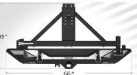 China Jeep Wrangler JK Rear Off Road Bumpers 100*50*30cm Carbon Black for sale