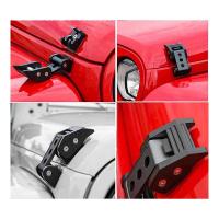 China Stainless Black Lock Car Accessories Steel Locking Hood Latch Catch Kit For Jeep Wrangler JK for sale