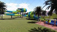 China Unique Design Crotaline Fiberglass Big Water Slide For 2-3 People for sale