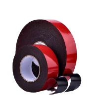 China Custom PE Foam Double Sided Tape 1mm Strong Adhesive Car Billboard Tape Black Blue Film for sale