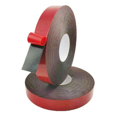 China Custom PE Foam Double Sided Tape 1mm Thick Black Foam with Red Film for Automotive Bonding for sale
