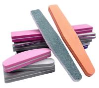 China Custom Logo White Pink PE EVA Sponge 80 100 180 Grit Polishing Foam Nail File Double Sided Tape for Mini Nail File for sale