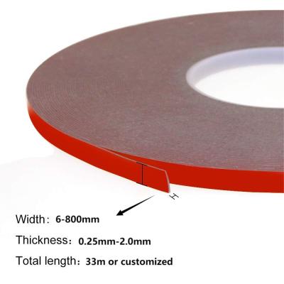 China Heavy Duty Double Sided Acrylic Foam Tape 0.25mm-2.0mm Waterproof for Automotive Mounting for sale