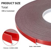 China Heavy Duty Double Sided Acrylic Foam Tape 0.25mm-2.0mm Waterproof for Automotive Mounting for sale