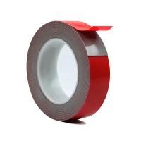 China Foam Acrylic Double Sided Tape 0.25-2.0mm Waterproof High Viscosity Red Film Gray for sale