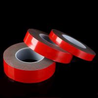 China Foam Acrylic Double Sided Tape 0.25-2.0mm Waterproof High Viscosity Red Film Gray for sale