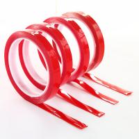 China Acrylic Transparent Double Sided Tape Waterproof Traceless 10mm Red Film 0.25mm-2.0mm for sale
