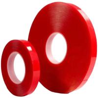 China Acrylic Transparent Double Sided Tape Waterproof Traceless 10mm Red Film 0.25mm-2.0mm for sale