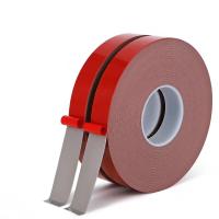 China Red Film Gray Foam Double Sided Acrylic Tape 0.25mm-2.0mm for Metal Nameplate for sale