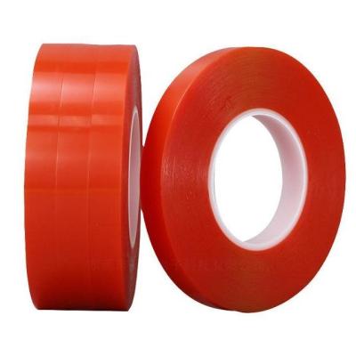 China PET Red High Viscosity Double Sided Tape Waterproof MOPP Film Tape 80um 205um for sale