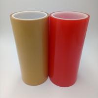 China Solvent Glue Double Sided PET Tape Red Liner Transparent MOPP Tape for sale