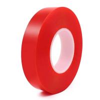 China Double Sided PET Tape Red Film Transparent High Viscosity 80um-205um 10-1260mm for sale