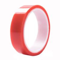 China Double Sided PET Tape Red Film Transparent High Viscosity 80um-205um 10-1260mm for sale