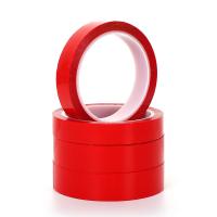 China Double Sided PET Tape Red Film Transparent High Viscosity 80um-205um 10-1260mm for sale
