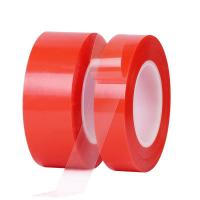 China Clear Double Sided PET Tape Customized Pressure Sensitive Strong Adhesive Roll for sale