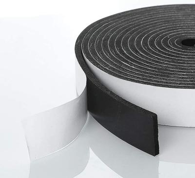 China Black EVA Foam Tape Weather Stripping Single Sided Closed Cell 1mm-3mm Thick for Door Window Insulation for sale