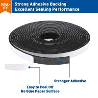 China Black EVA Foam Tape Weather Stripping Single Sided Closed Cell 1mm-3mm Thick for Door Window Insulation for sale