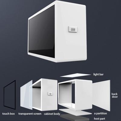 China Hologram Projector LCD Transparent Box 3D Holographic Display with Touch Screen 18-inch Cabinet for Commercial Showcase for sale