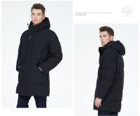 China 4XL 5XL Business Casual Down Jacket Size 54 56 Long Black Padded Coat for sale
