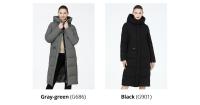 China 108cm Long Black Padded Coat Gray Green Womens Long Down Jacket for sale
