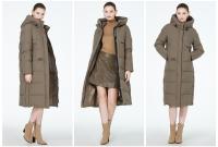 China Length 112cm Maxi Puffer Coat Size 46 Long Down Coat Brown Womens for sale