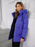 China Mid Length Purple Long Down Coat Size 42-50 Ladies Purple Padded Coat for sale