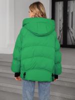China Loose Style Womens Down Coat Green Womens Long Puffer Coat for sale