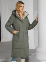 China Moderate Womens Knee Length Puffer Coat Green Gray Knee Length Padded Coat for sale