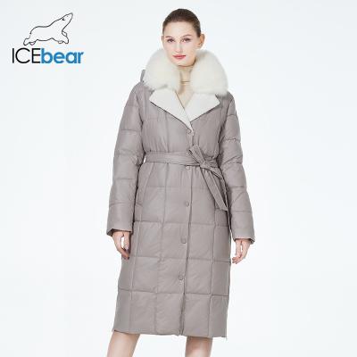 China Fox Fur Collar Padded Coat 117cm 119cm Longline Padded Coat for sale