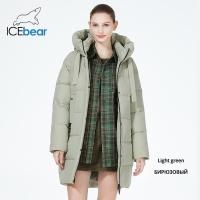 China Blue 85cm Ladies Padded Winter Coats Polyester Womens Down Coat for sale