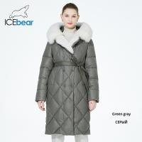 China Detachable Fur Collar Padded Coat 103cm-109cm Ladies Padded Coat With Fur Collar for sale