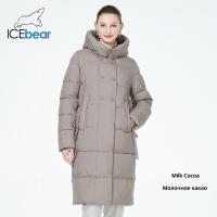 China Dual Pockets Padded Coat 104cm 106cm Long Womens Black Puffer Jacket for sale