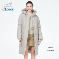 China Dual Pockets Padded Coat 104cm 106cm Long Womens Black Puffer Jacket for sale