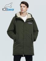 China Thick Cotton Mens Long Puffer Coats Polyester Filling Lamb Wool Lining for sale