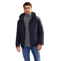 China Waterproof Hooded Puffer Jacket 74cm 77cm Black Puffer Coat With Hood for sale