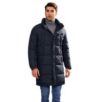 China 100cm Length Thickened Down Jacket Business Mens Black Puffer Coat for sale