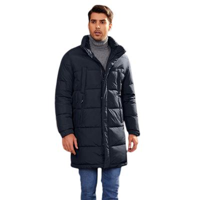 China 100cm Length Thickened Down Jacket Business Mens Black Puffer Coat for sale