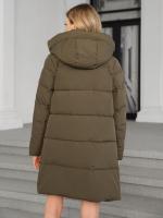 China Outdoor Ladies Waterproof Puffer Jacket Brown Waterproof Padded Long Coat for sale