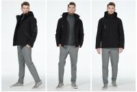 China Black Winter Casual Jacket Mens Size 46-54 With Arm Pocket for sale