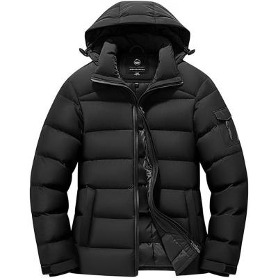 China Black Mens Down Coat with Windproof Technology and Functional Pockets for sale