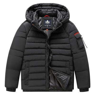 China Deep and Convenient Hood Drawstring Mens Down Coat Thickness Thick Hem 122-142 for sale
