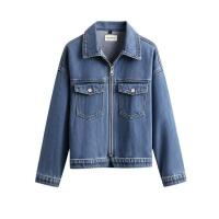 China Zipper Closure Denim Blouses And Tops In Shoulder Dimensions 48.6 To 53.5 Cm Great Choice For Apparel Buyers And Sellers for sale