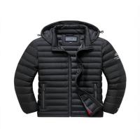 China Windproof Men's Down Coat with Zipper Pockets and Shoulder Width 48.6-53.5 cm for Winter Protection for sale