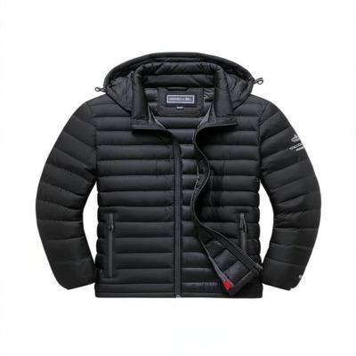 China Windproof Men's Down Coat with Zipper Pockets and Shoulder Width 48.6-53.5 cm for Winter Protection for sale