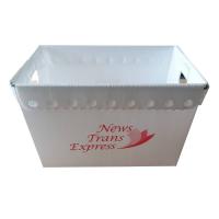 China White Polypropylene Corrugated Plastic Mail Totes With Steel Strap for sale